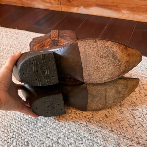 J.B. Dillon | Shoes | Jb Dillon Western Cowboy Boots Pointed Toe Stacked Heel Brown Leather ...